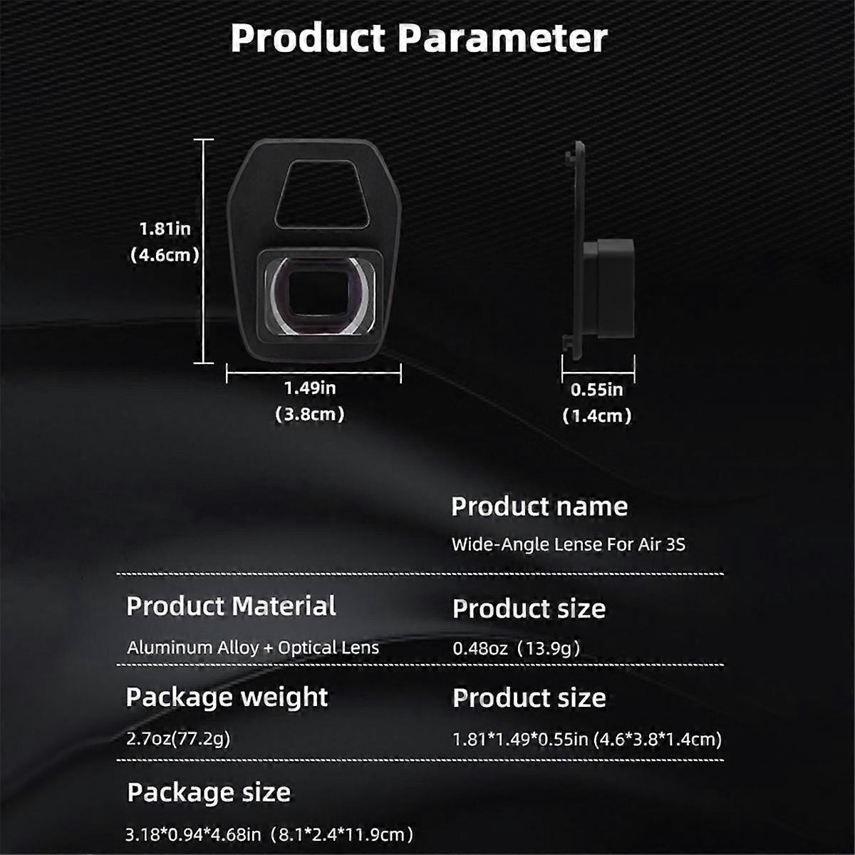 Wide Angle Lens for Air 3S Special Drone Camera Wide Angle Filter 110 ...