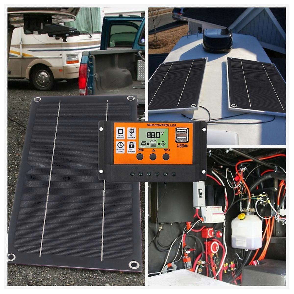 600W Solar Panel Kit with 100A 18V Charge Controller Solar Charging for ...
