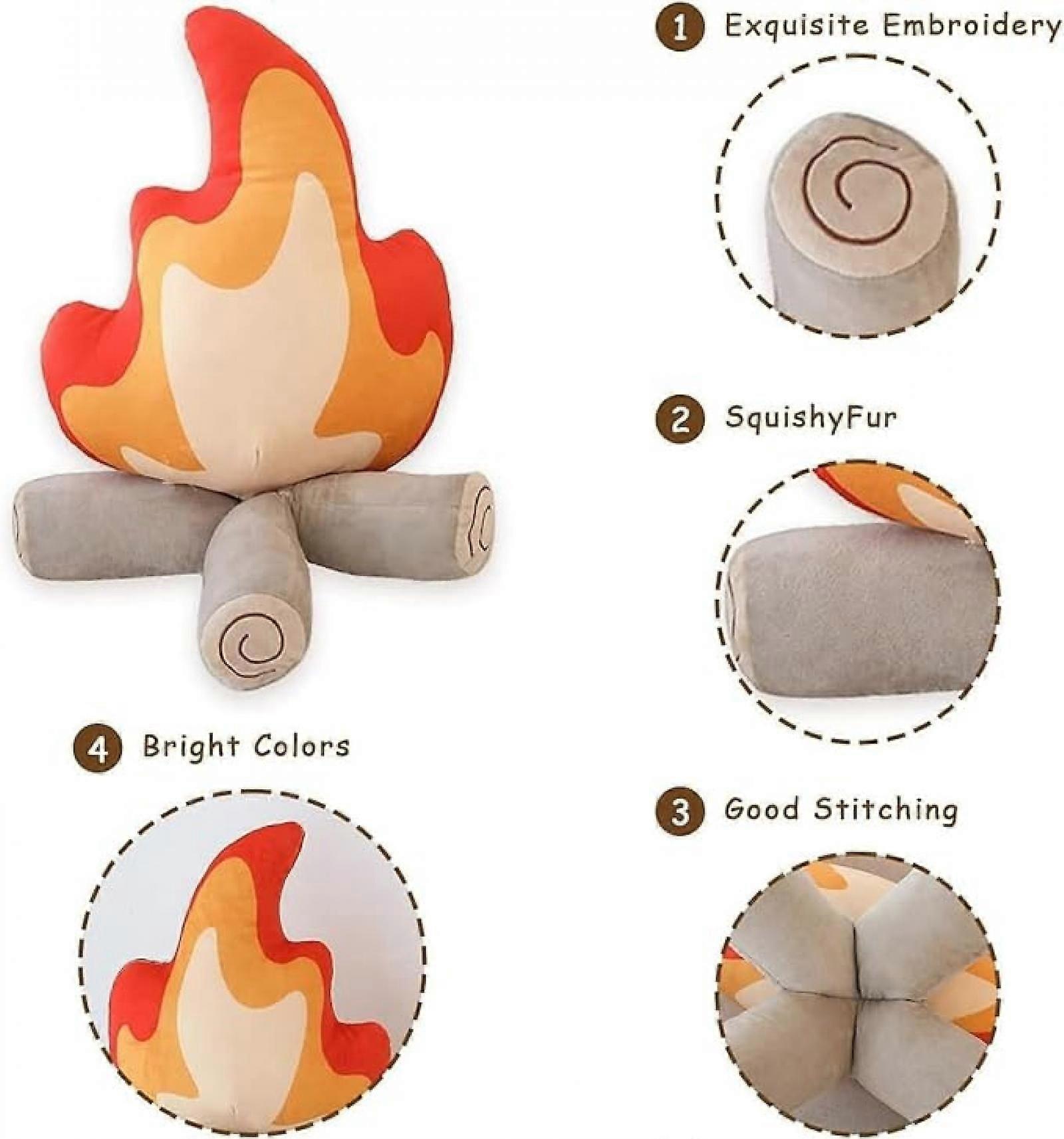 Simulation Campfire Plush Pillow, Flame Stuffed Plush Toy Room ...