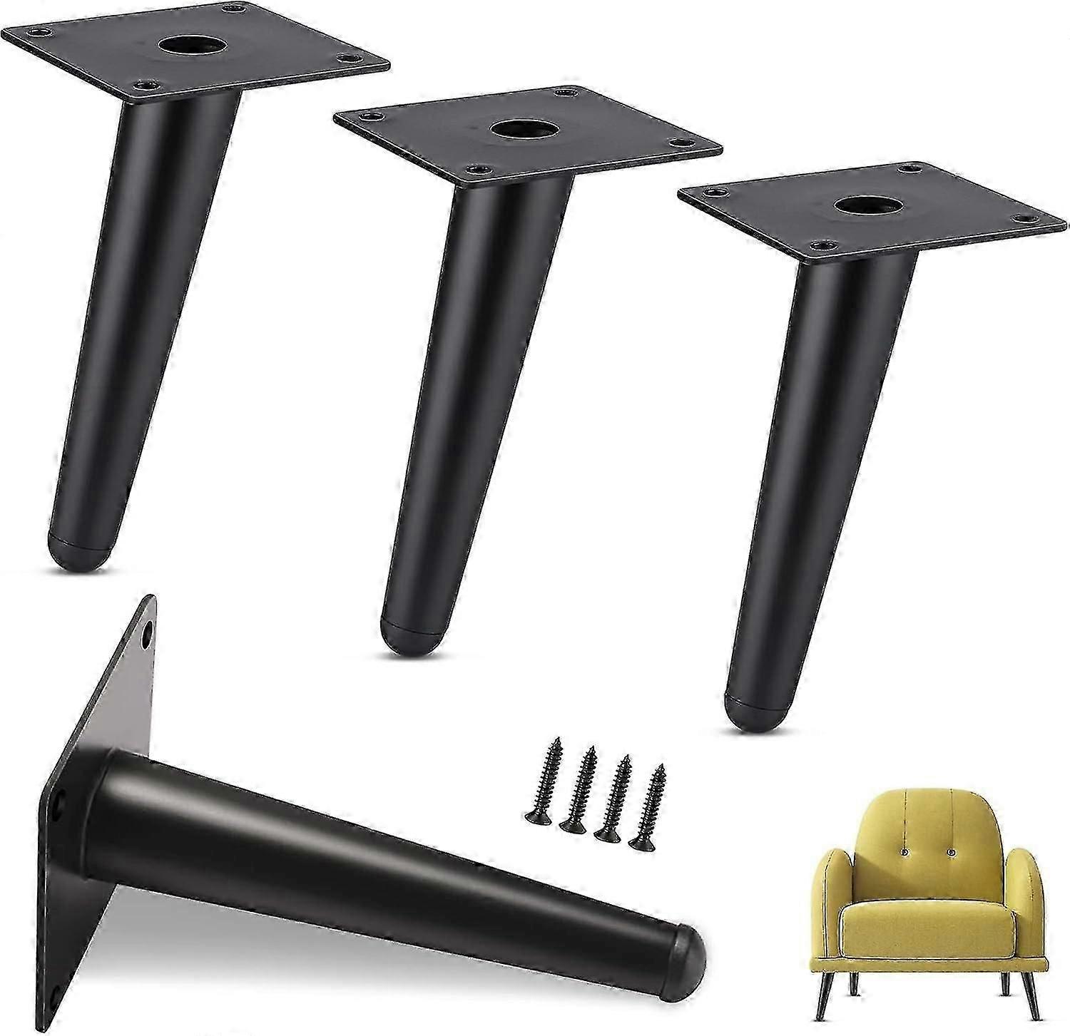 Set Of 4 Charge Furniture Legs, 15cm Metal Cabinet Legs, Cone Table ...