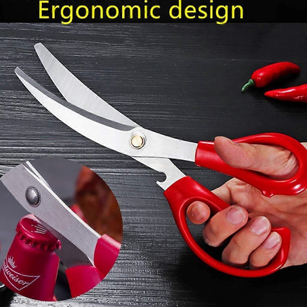 Ergonomic stainless steel scissors and clip set for BBQ and kitchen ...