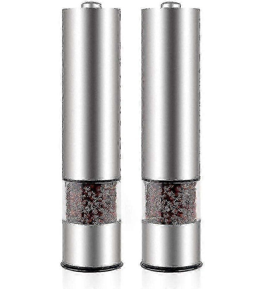 2 Pcs Salt And Pepper Mill Electric Salt Mill Stainless Steel Spice ...