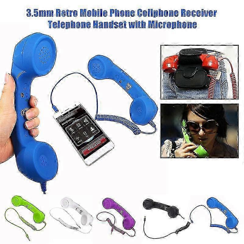 Vintage Phone Handset with Mic, 3.5mm Retro Headset for Smartphones ...