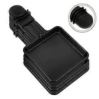 4pcs Square Shape Mini Raclette Grill Pans Stainless Steel Barbecue ...