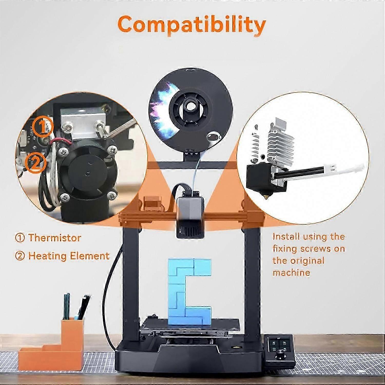 3D Printer Aluminum Heatsink Cooling Block for Ender-3 V3 SE Hotend ...