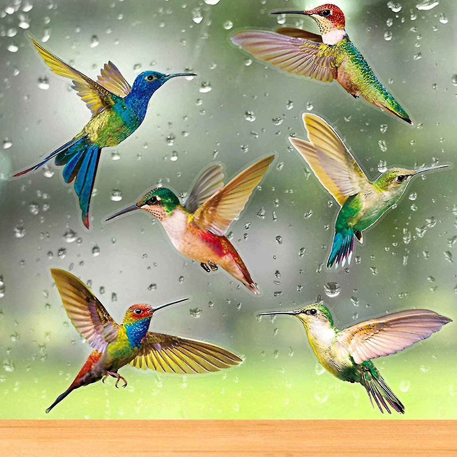 Anti-collision Window Sticker 6 Pieces Hummingbird Window Sticker Birds ...
