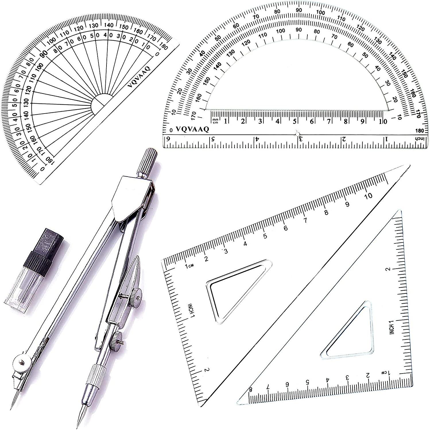 Geometry School Set,with Quality Compass, Drawing Compass,protractor ...