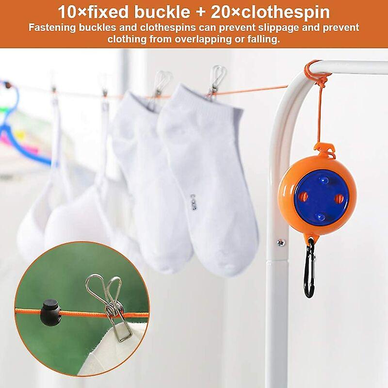 8M Outdoor Retractable Clothesline Portable Clothesline Camping ...