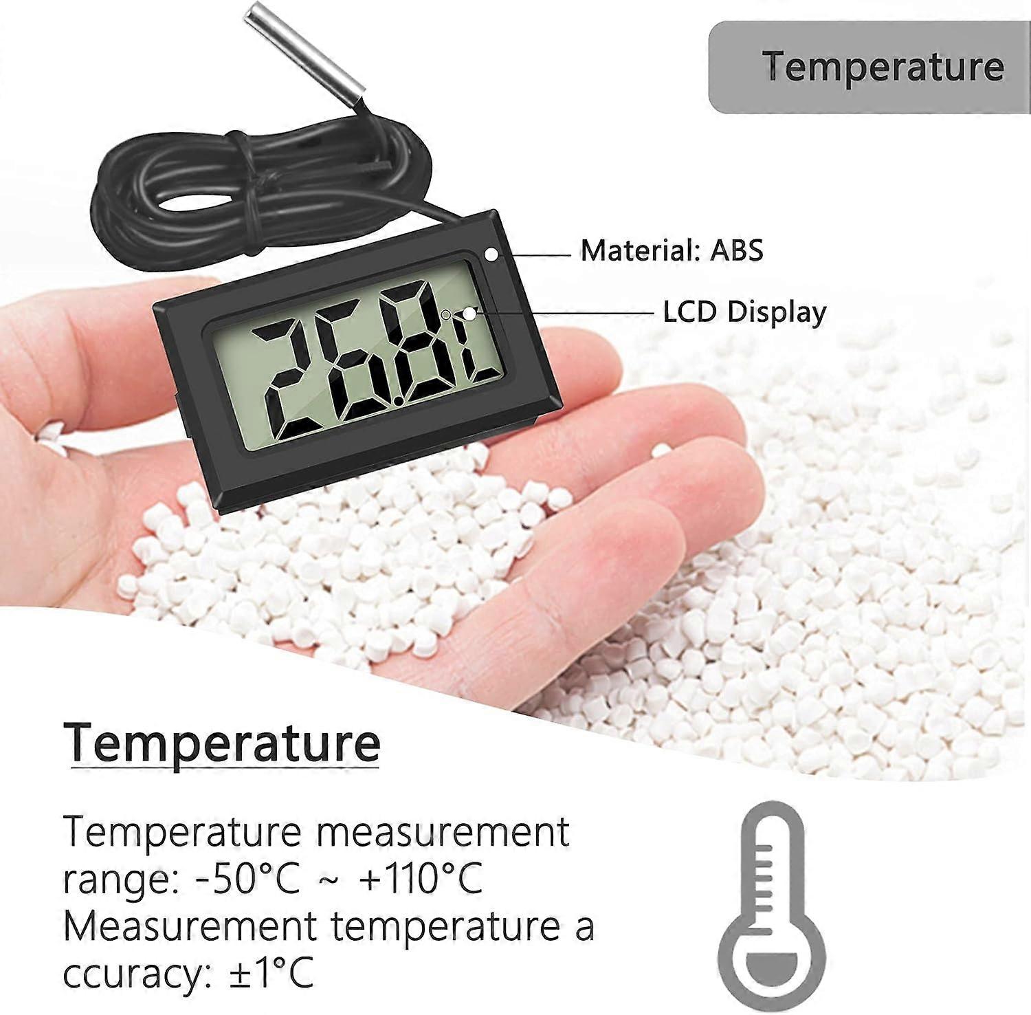 Mini Digital LCD Thermometer Temperature with Temperature Probe Sensor ...