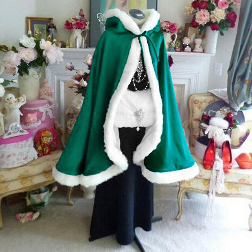 Adult Child Cosplay Christmas Mantle Red Velvet Santa Claus Luxury Cape ...