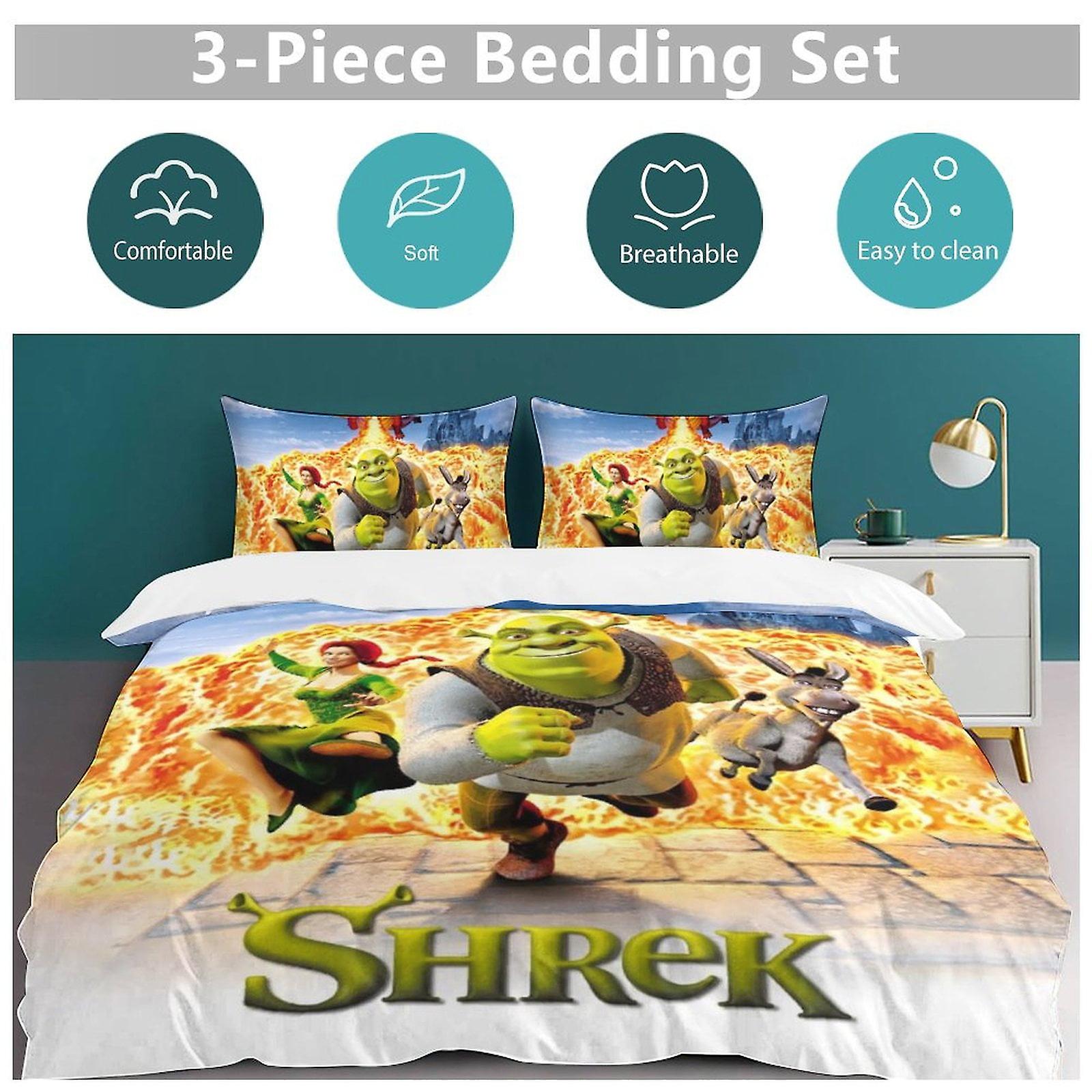 Shrek Bedding Sets Cute Bed Cover Anime Cartoon 3D Printed Lightweight ...