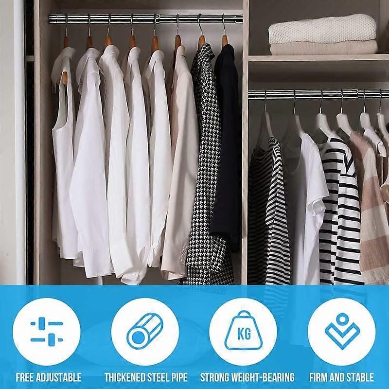 31-51cm Stainless Steel Expandable Wardrobe Rail, Adjustable Clothes ...