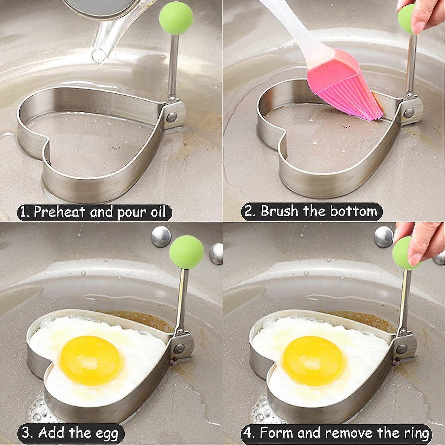 Egg Rings, Nonstick Egg Rings, 5pcs Different Shape Fried Egg Mold ...