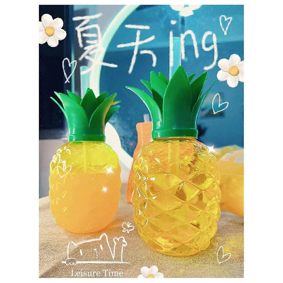 Plastic Pineapple Cup, Cup with Straw, Luau Birthday Decoration, Summer ...