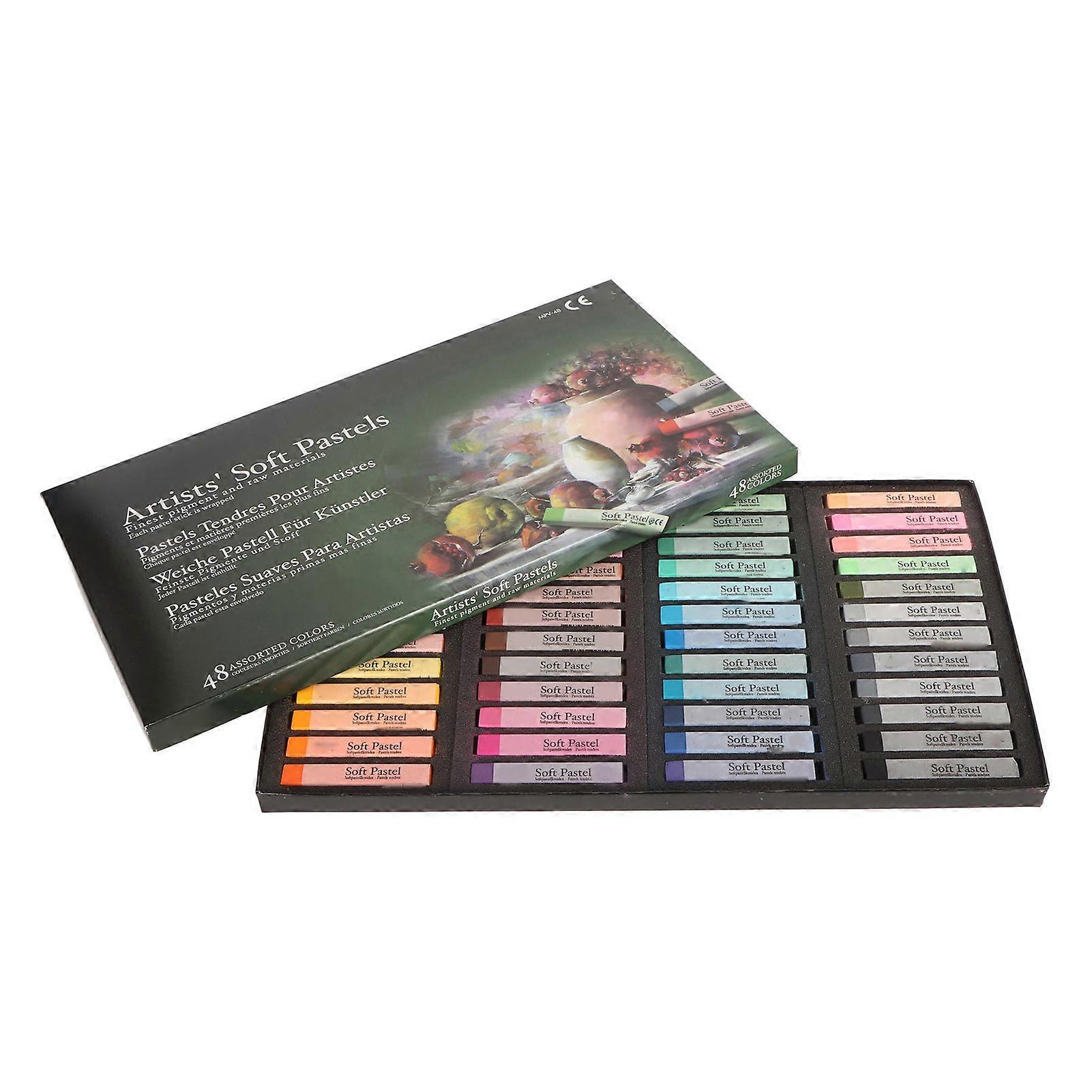 Soft Pastels 48 Colors High Adhesion Professional Harmless Chalk ...