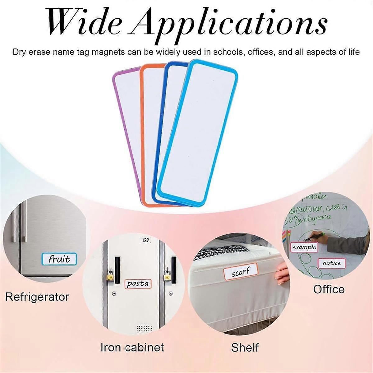 54 Pcs Magnetic Dry Erase Labels Reusable Strips Classroom Name Tags ...