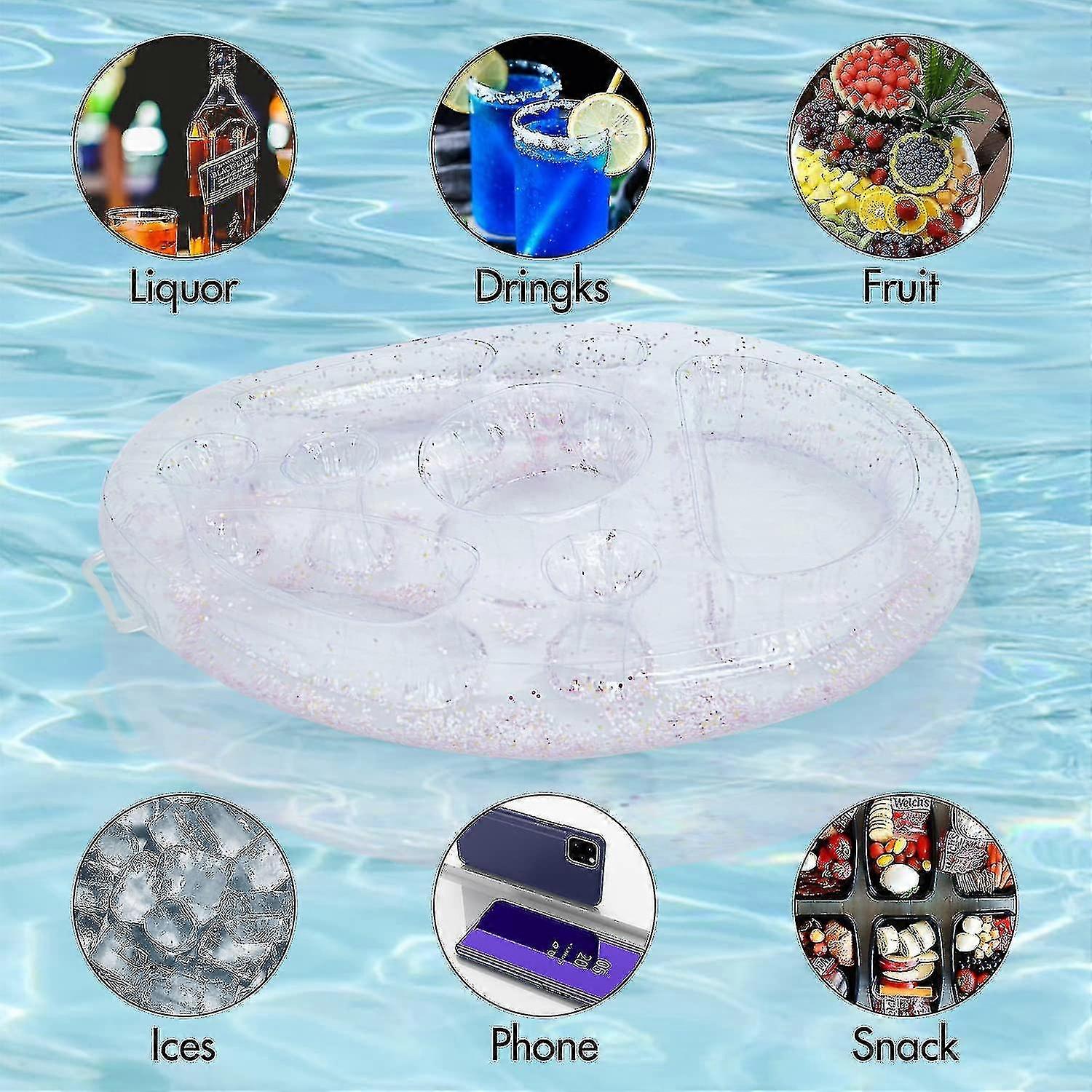 Inflatable Pool Drink Holder, Inflatable Drink Holder With 8 Holes ...