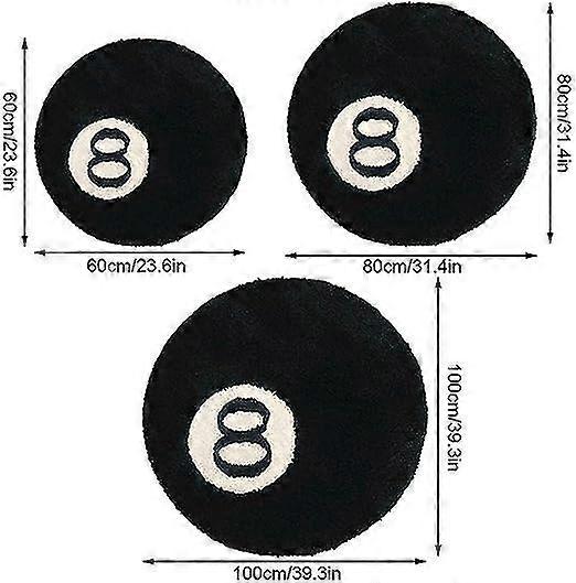 Simulation Billiards 8 Ball Rug Round Tufting Soft Chair Pad Anti-slip ...