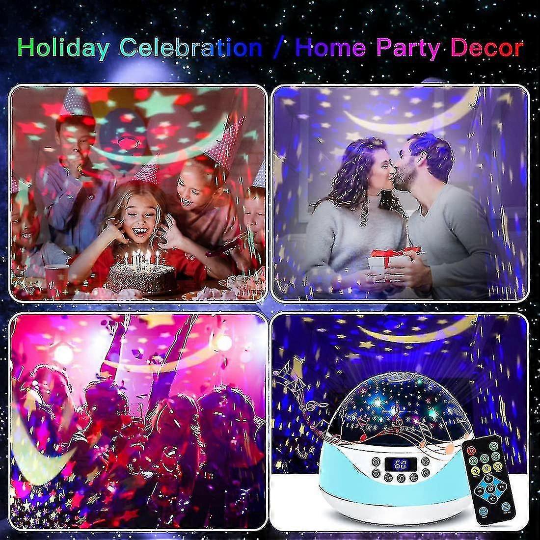 Night Lights Projector For Kids With Timer Music Sound Machine For Baby ...