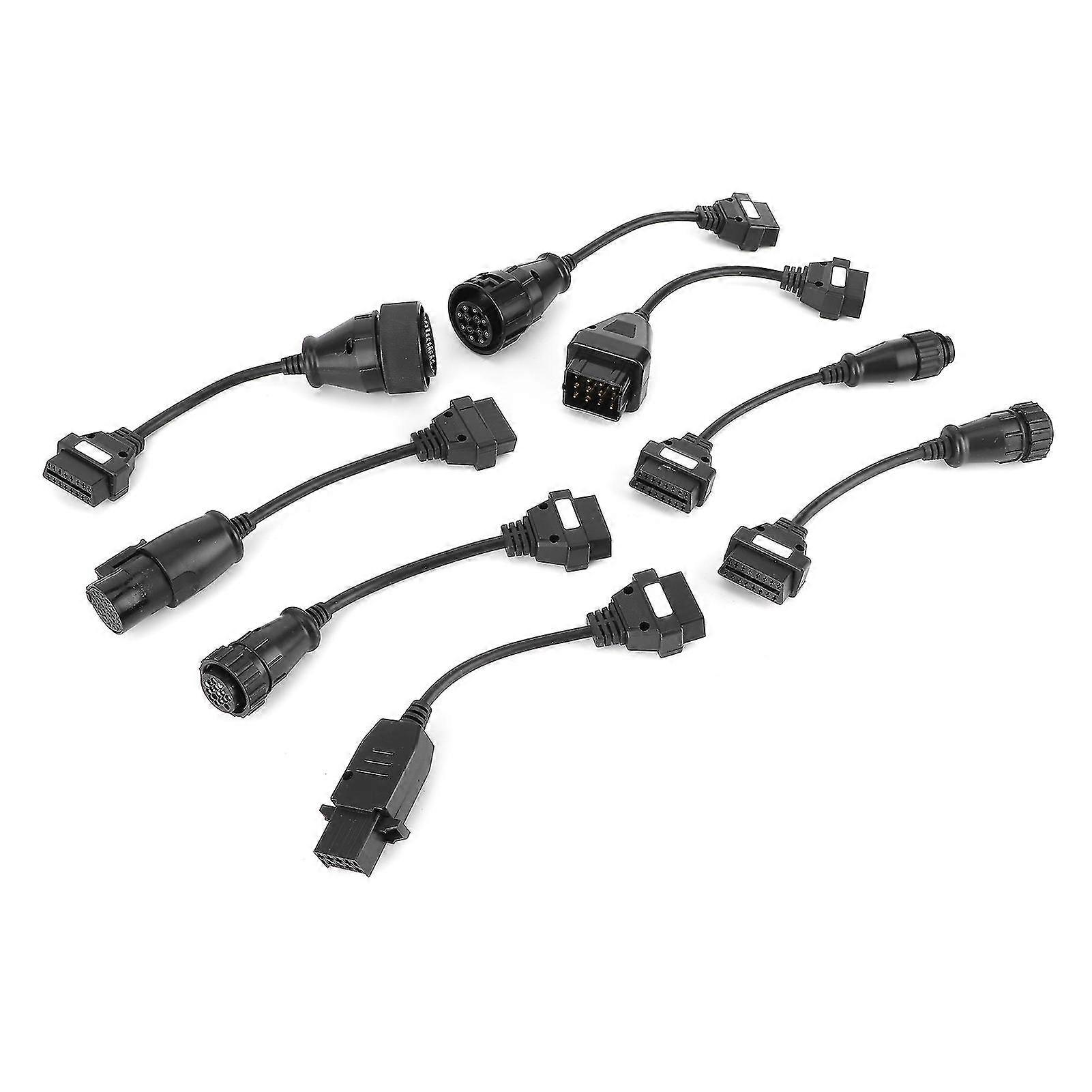 8pcs Set Truck OBD2 Connector Extension Cables - Black, DC 12V Auto ...