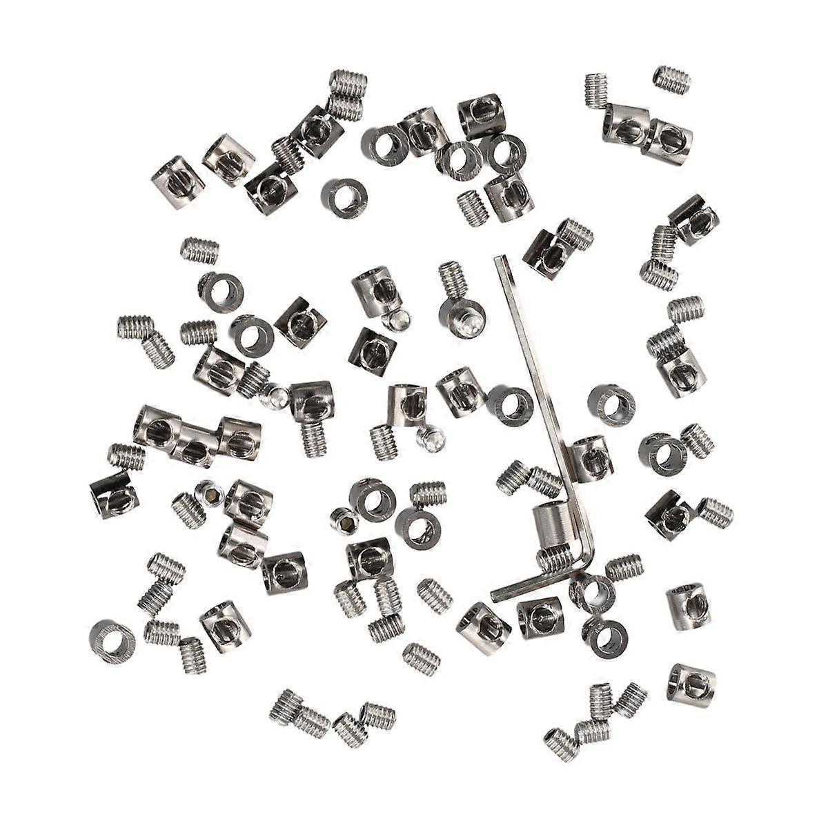 50Pcs 3mm Wire Rope Clamp for Cable Fastener Clip Adjustable Screw ...