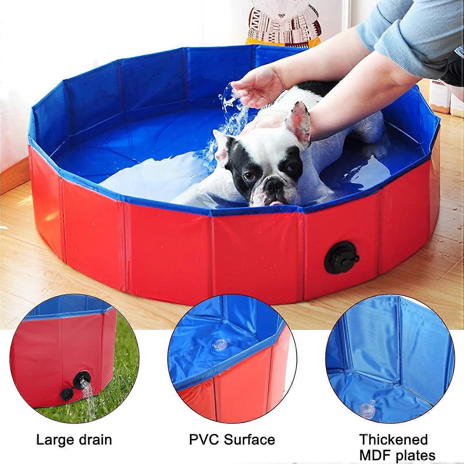 Dog Pool Paddling Pool Kids Bath Pool Foldable Swimming Pool for Dogs ...
