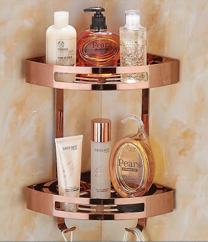 Rose Gold Corner Shelf Gold Stainless Steel Bathroom Shelf Bath Shower ...