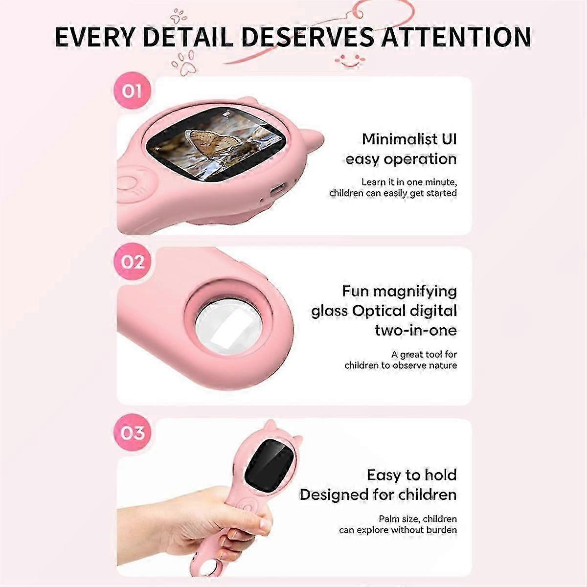 Microscope for Kids - Portable Handheld Magnifying Glass Digital ...