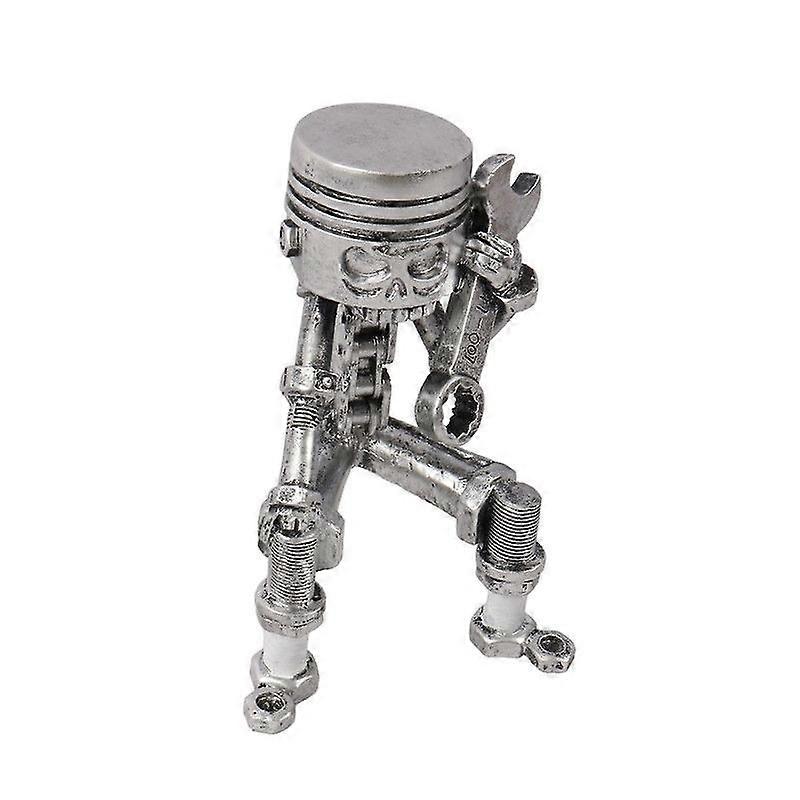 Handmade Piston Man Skull Face Art Figurine Carved Skeleton Face ...