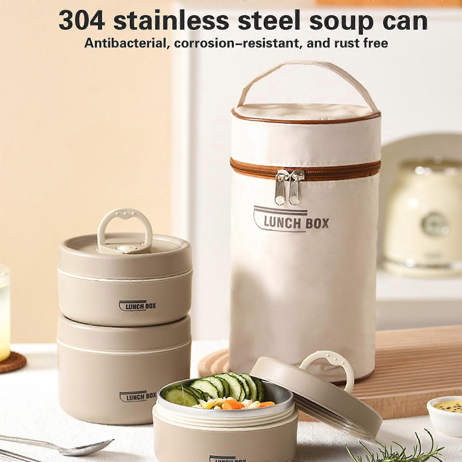 Stackable Lunch Box Practical Adult Lunch Box Set with Thermal ...