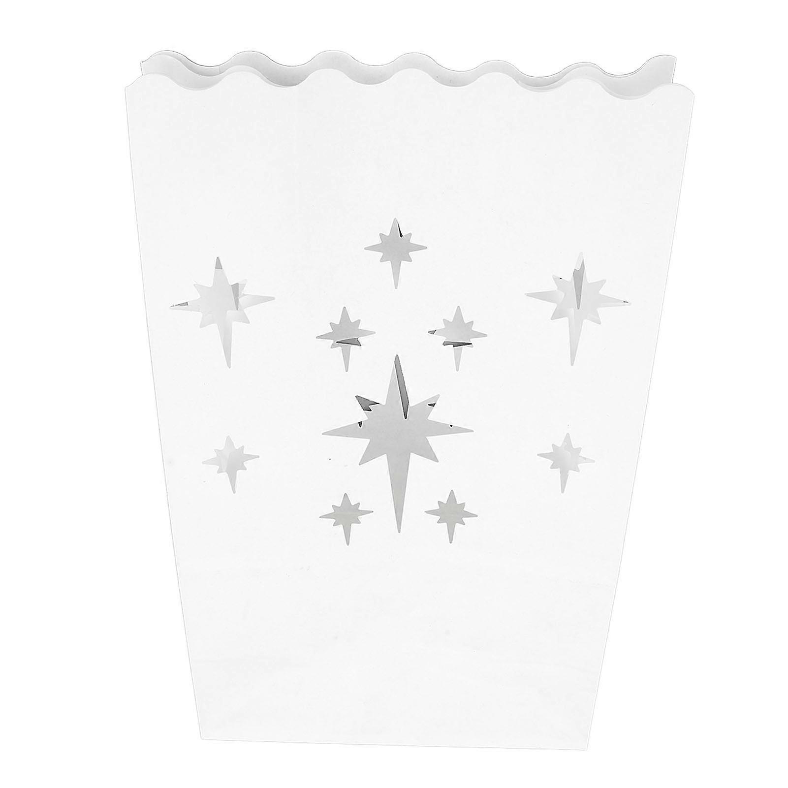 20 PCS White Luminary Bags Candle Bags Flame Resistant Stars Design ...