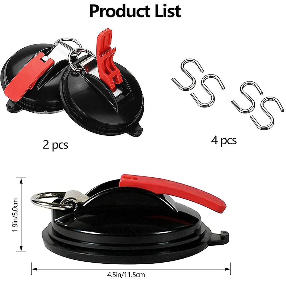 Heavy Duty Vacuum Suction Cup Anchor, 2 Pack Strong Suction Cups With ...