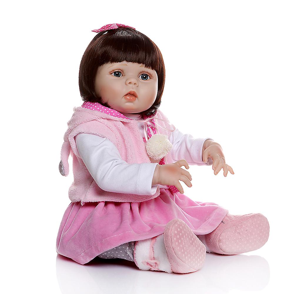 56cm Reborn Toddler Baby Girl Doll Full Body Soft Silicone In Pink ...