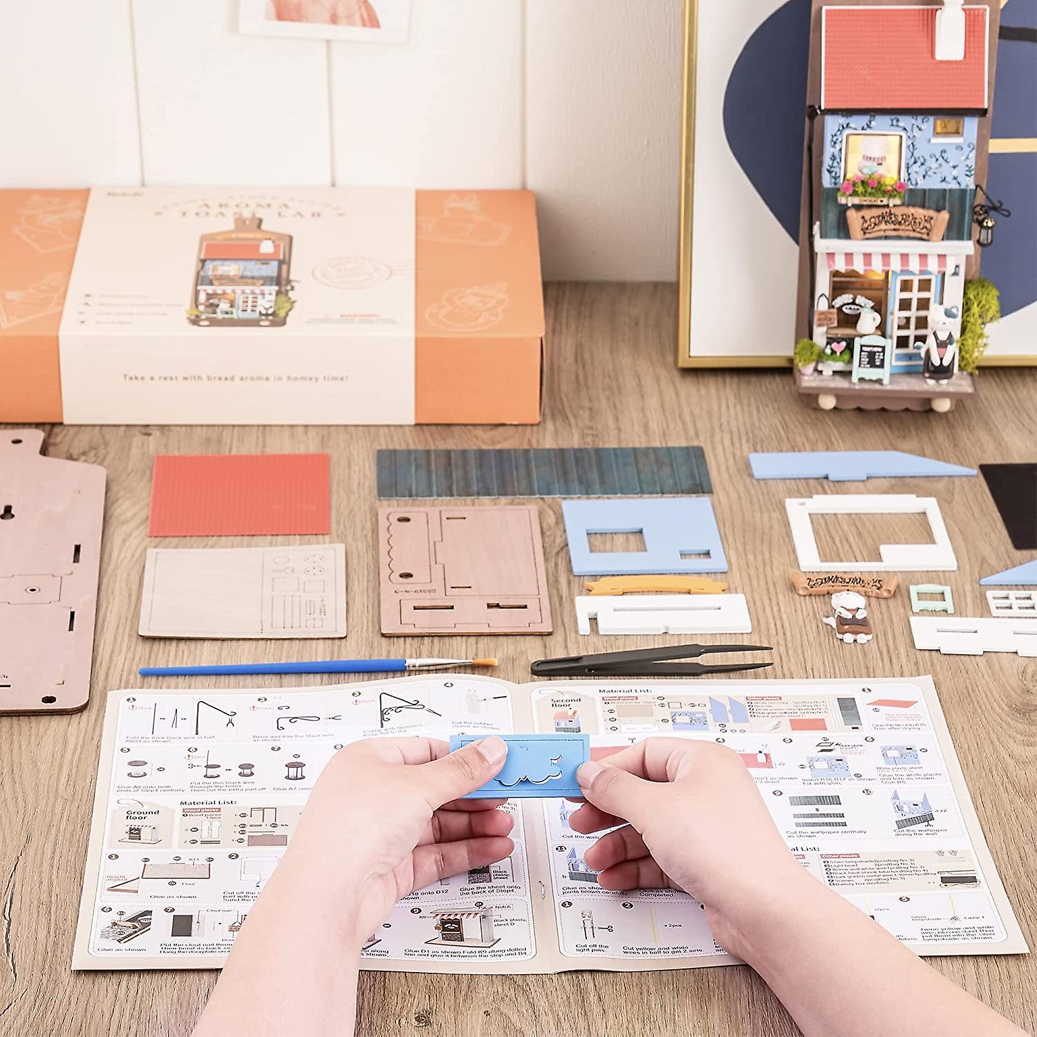 Buildable Miniature Dollhouse for Adult Teens, 3D Wooden Doll House ...