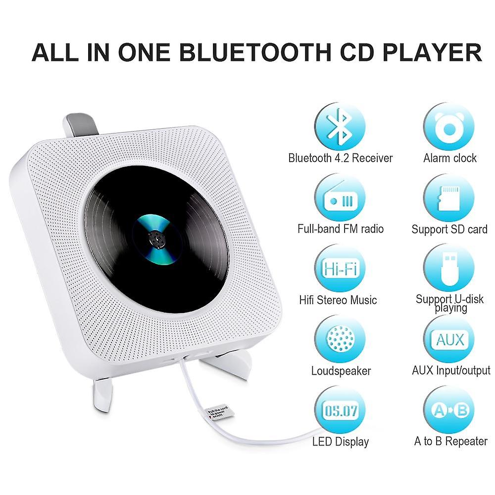 Wall Mounted, Cd Player With Bluetooth Remote Control, Walkman Stereo ...