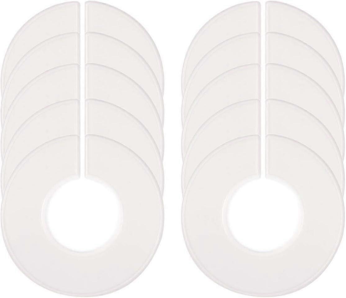 10PCS Plastic Clothing Rack Size Dividers White Round Hanger Separator ...