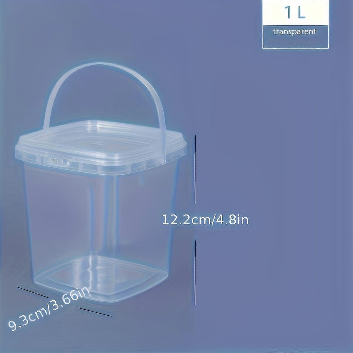 Clear Plastic Storage Bucket With Lid - Perfect For Ice Cream, Desserts ...