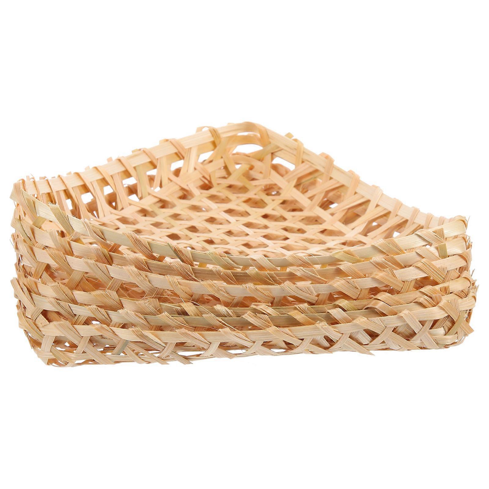 6pcs Bamboo Triangle Basket Fruit Storage Basket Bread Basket Snack ...
