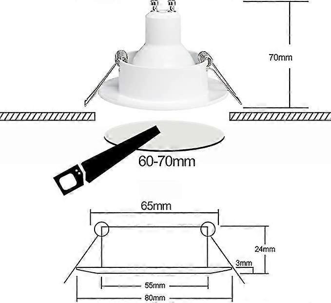 10x GU10 Recessed Spotlight Aluminum White, Spotlights Mounting Frame ...