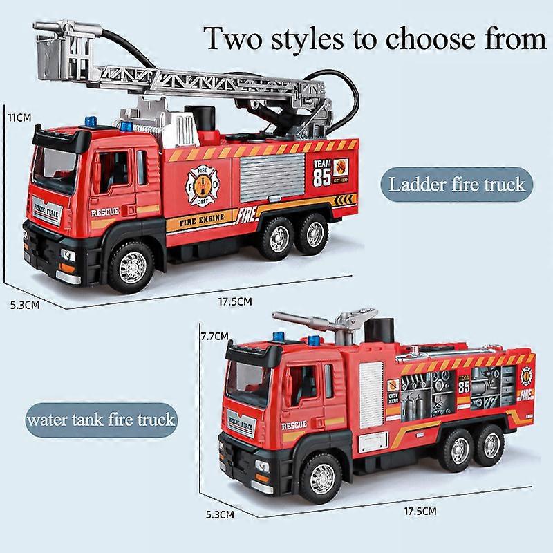 1:50 Fire Truck Alloy Diecast Simulation Sprinkler Toy with Light Music ...