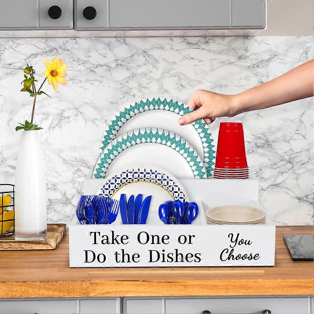 Paper Plate Holders for Kitchen Counter, Disposable Coffee Cup ...