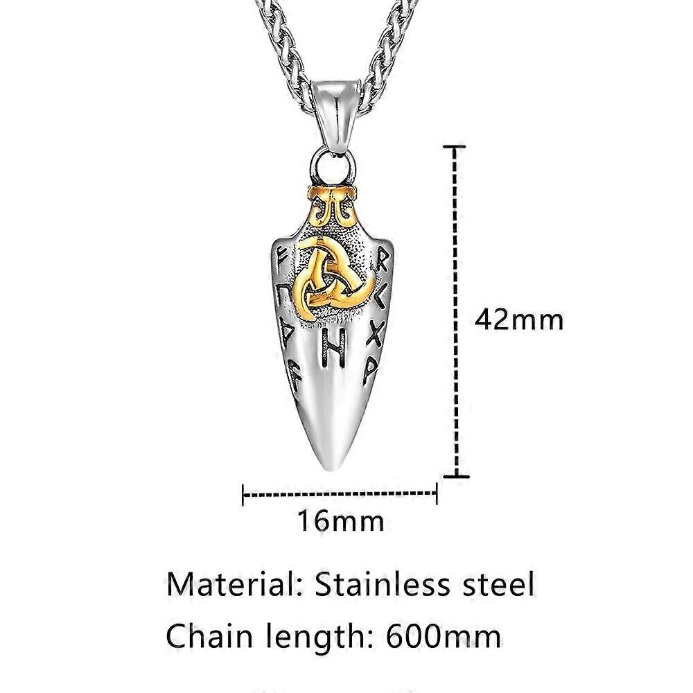Norse Runes Odin s Spear Gungnir Necklace Men Gold Color Stainless ...