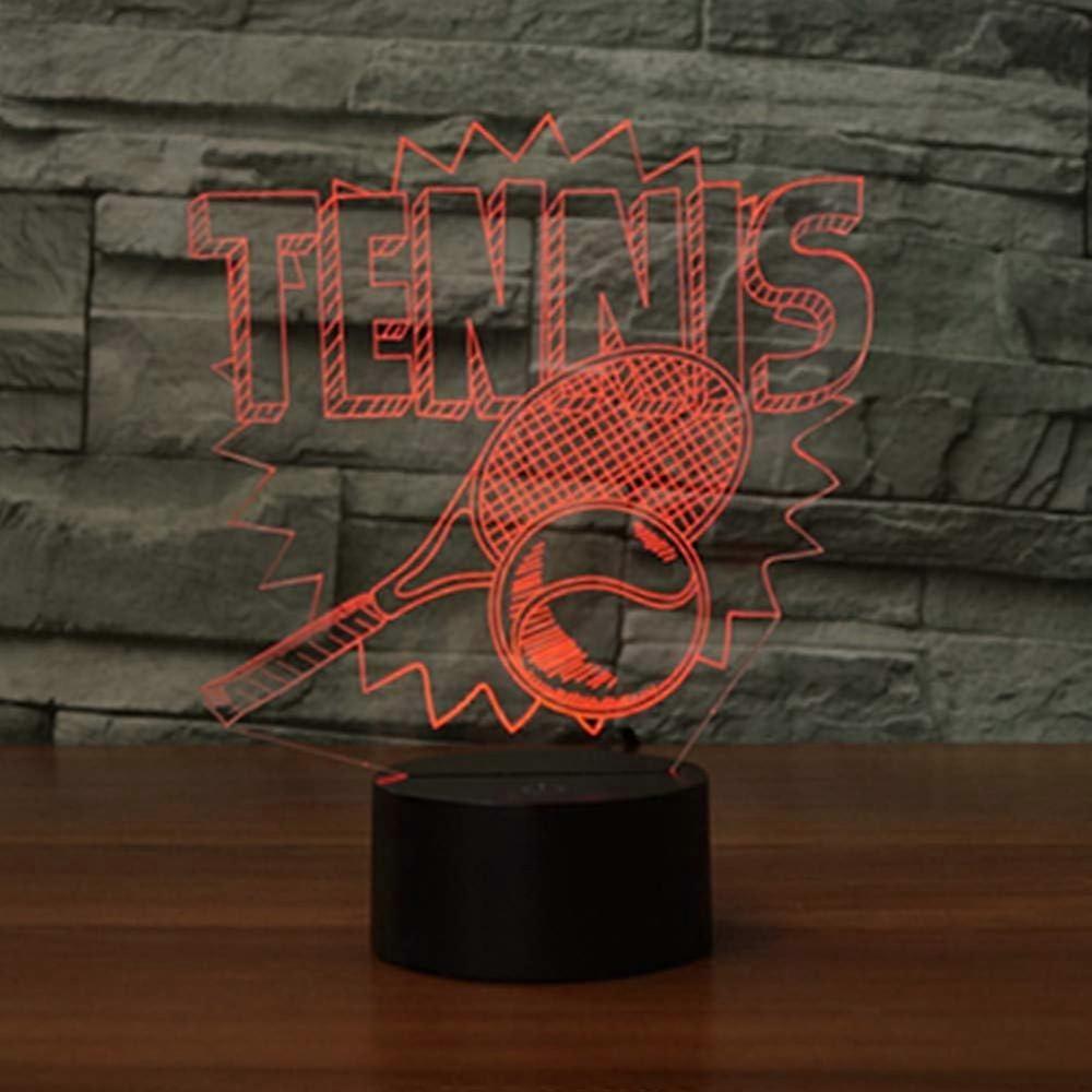 Tennis Home Decoration Creative 3D Illusion Lamp LED Night Light ...