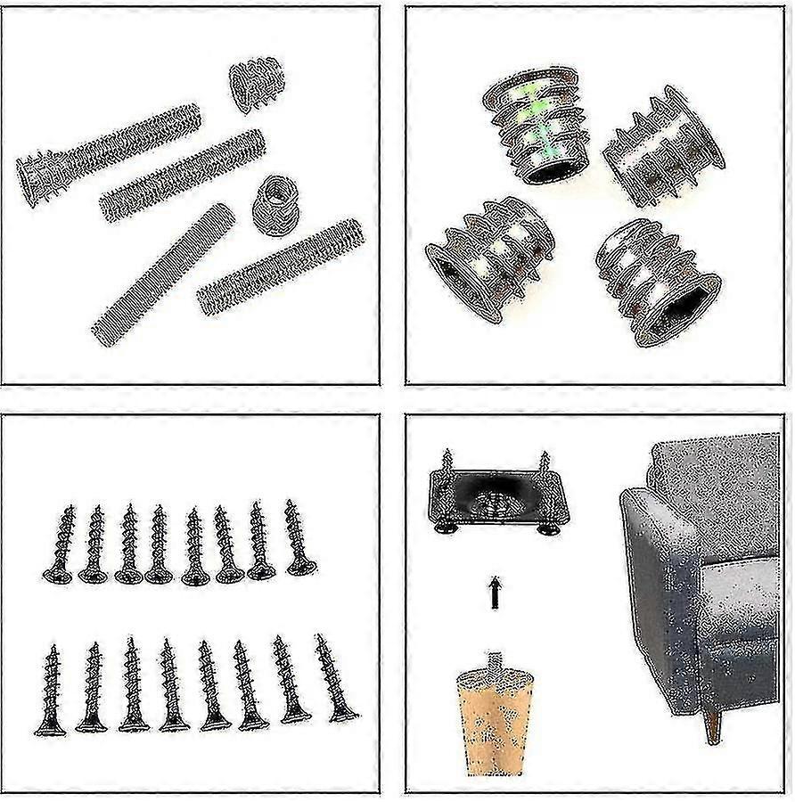 8 Pack Leg Mounting Plates Furniture Leg Attachment Plates Sofa Legs ...