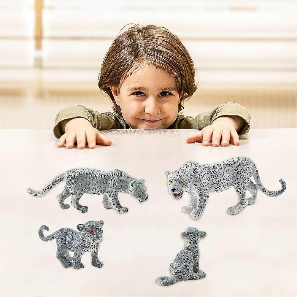 Leopard Polar Animals 4 Pcs Realistic Animal Figures Plastic Leopard ...