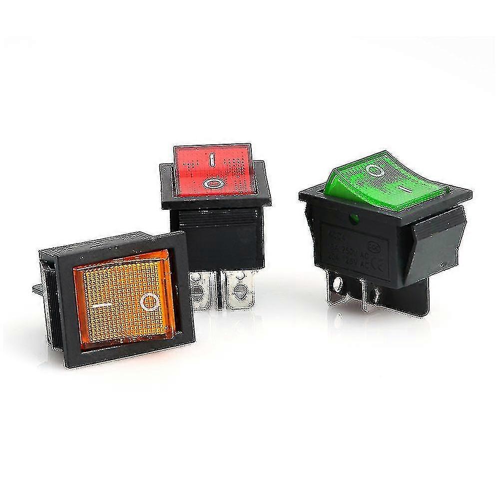 Rocker Switch With Light Kcd4-201n 4 Pin On/off 2 Position 250v Dpst ...