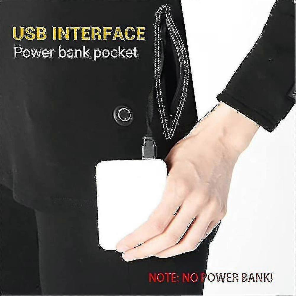 Heated Underwear for Men, USB Electric Heating Suit for Skiing, Tops ...