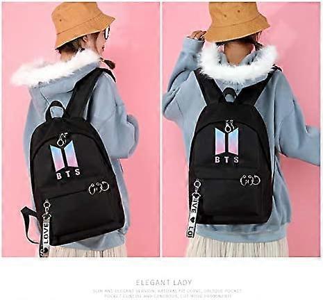 Kpop Fashion BTS Backpack Colleage Bookbag School Bag Jimin Suga Jin ...