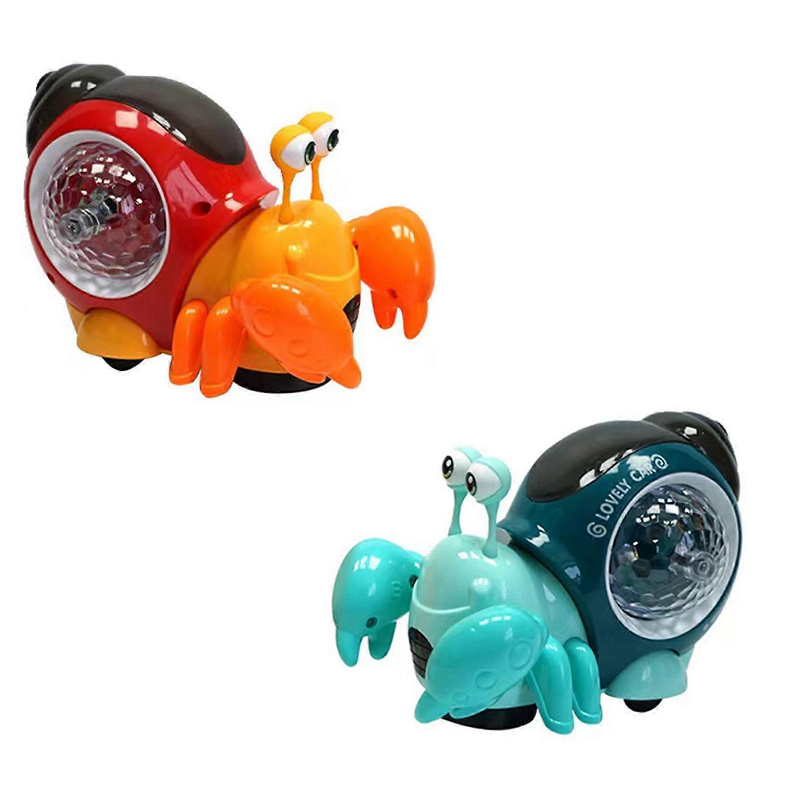 LED Light Crawling Crab Toy Battery Powered with Music Electric Dancing ...