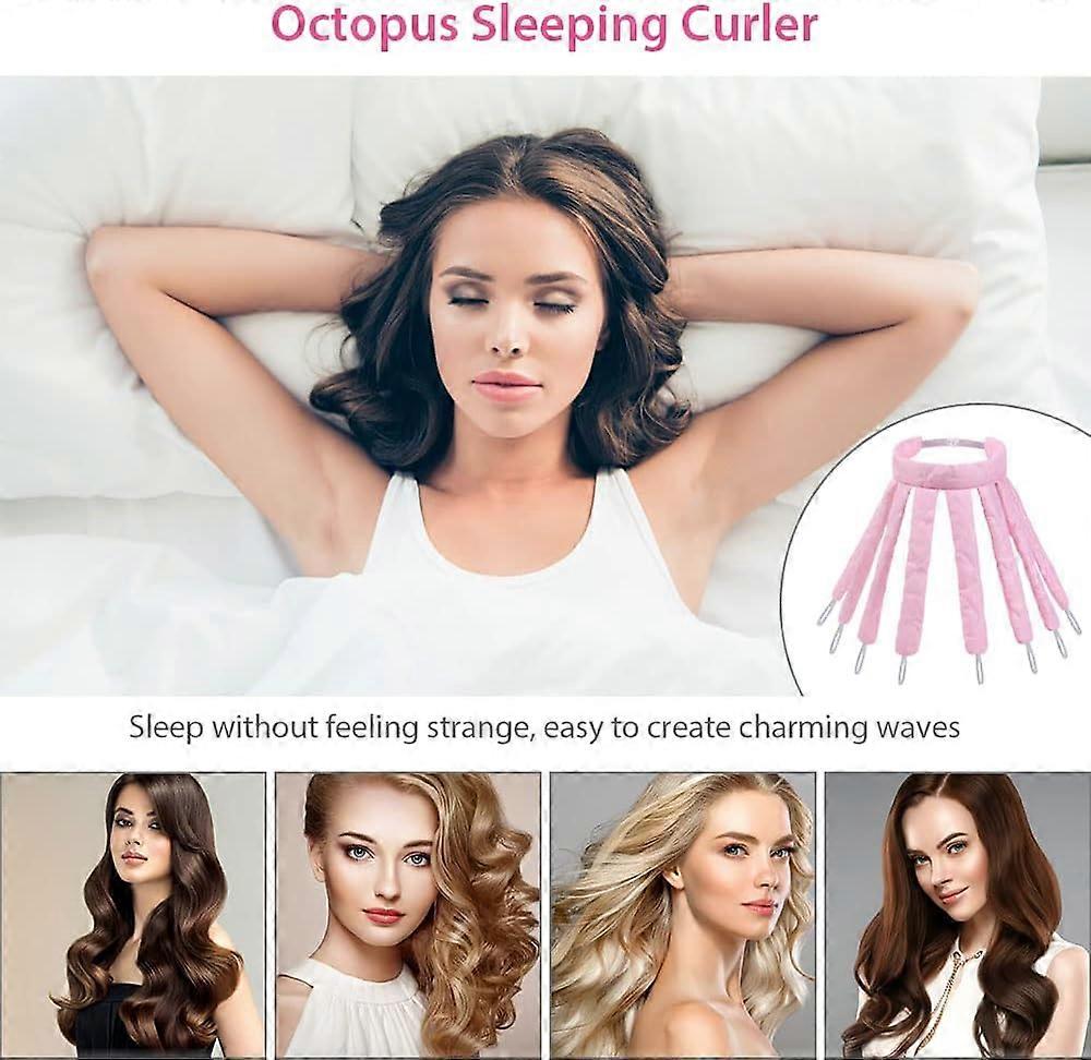 Octopus Design No Heat Hair Curlers for Long Hair, Soft Sleeping ...